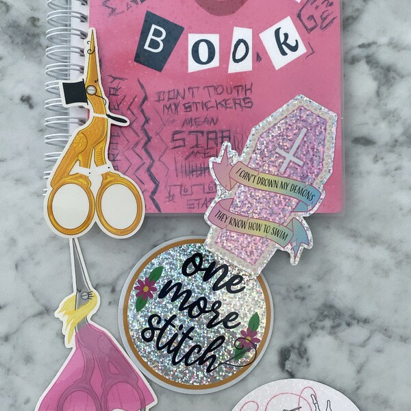 Reusable Sticker Storage Book, Holographic Mean Girls Burn Book for ...