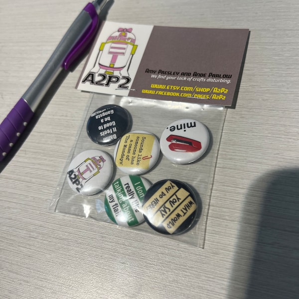 5 Pack - 1" OFFICE SPACE Pin Back Buttons or Magnets - Etsy