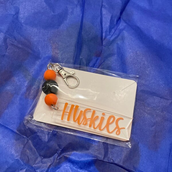 Personalized School Mascot With School Color Silicone Beads Clear ...