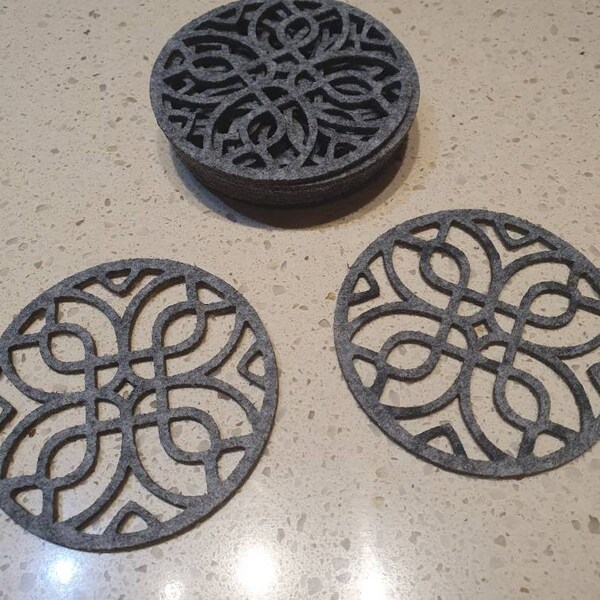 Hampton Style Grey Felt Laser Cut Coasters - Etsy Canada