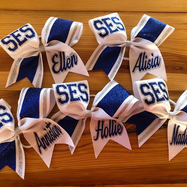 The ULTIMATE Custom Glitter Monogrammed Cheer Bow - Etsy