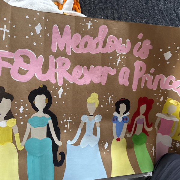 Hand Painted Princess Birthday Banner: Custom Party Sign - Etsy