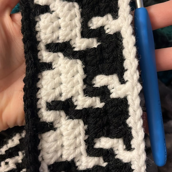 Houndstooth Mosaic Crochet Pattern Chart by Sixel Design - Etsy