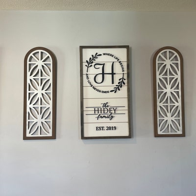 Set of Church Window Wall Decor Farmhouse Window Wooden Arch Arched ...