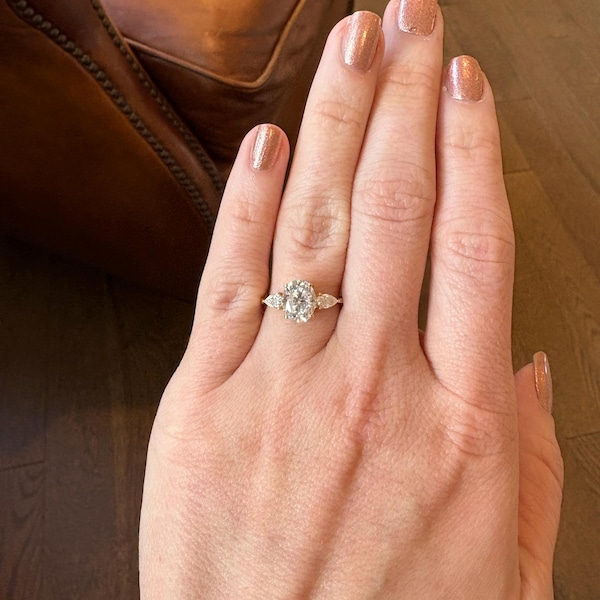 Toi Et Moi Ring | Gold Cloud Ring | Gift for Mom | Two Stone Ring | Pear Emerald Toi Et Moi Ring ...