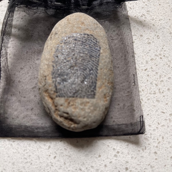 Custom Made Fingerprint Worry Stone, Free Engraved Personalization ...
