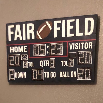 33 X 20 Football Scoreboard Personalized Sports-themed Room & Nursery ...