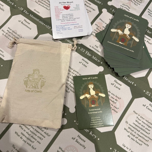 Lenormand Set Card Deck and House Chart and Booklet 4 X 9 With Meanings ...