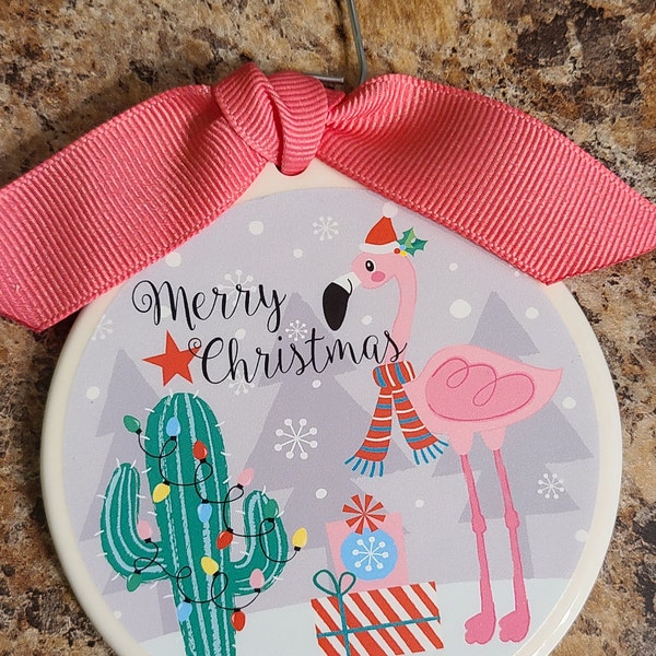 Flamingo Ornament, Flamingo Gifts, Pink, Christmas Ornament, Funny ...