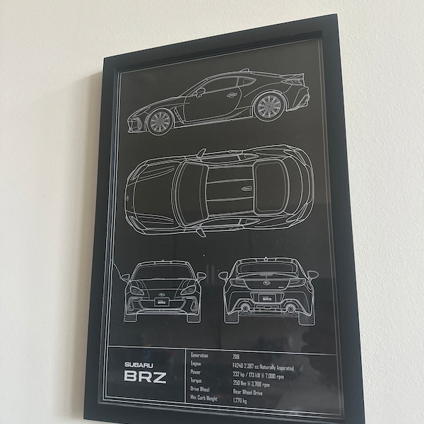 Toyota GR86 Blueprint Poster (2022) - Etsy