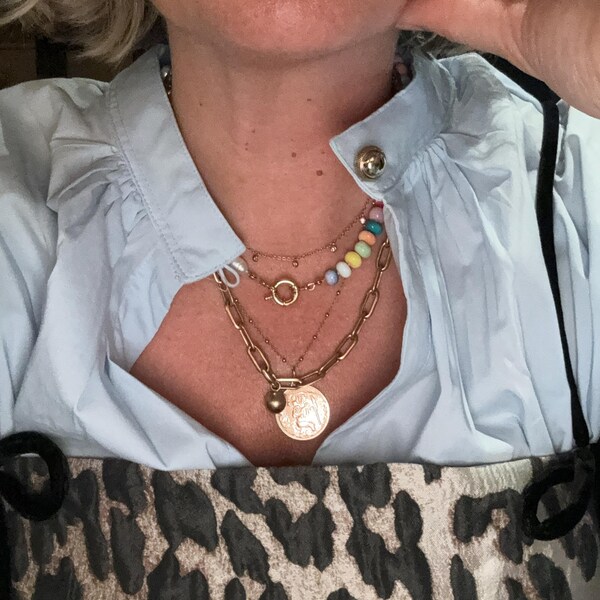 Pastel Rainbow Jade Gemstone Hand Knotted Bead Necklace, Fairy Core ...