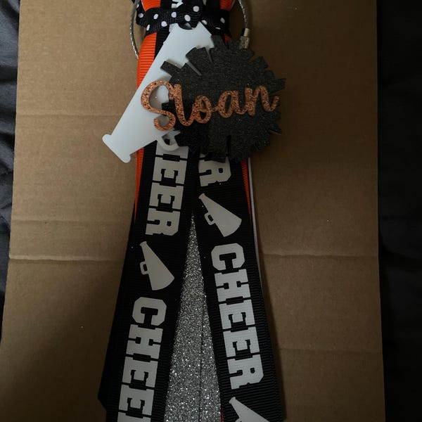 Cheerleading Bag Tag With Ribbon Tassel | Gym Bag Accessory ...