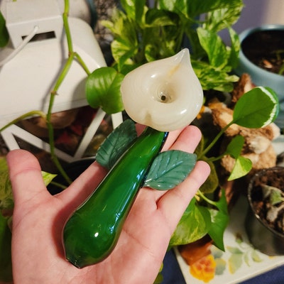 Lily Glass Pipe Calla Flower Pipe Big Smoking Pipe - Etsy