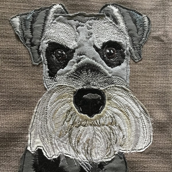 Raw Edge Applique 'POPPY the Schnauzer' - Etsy