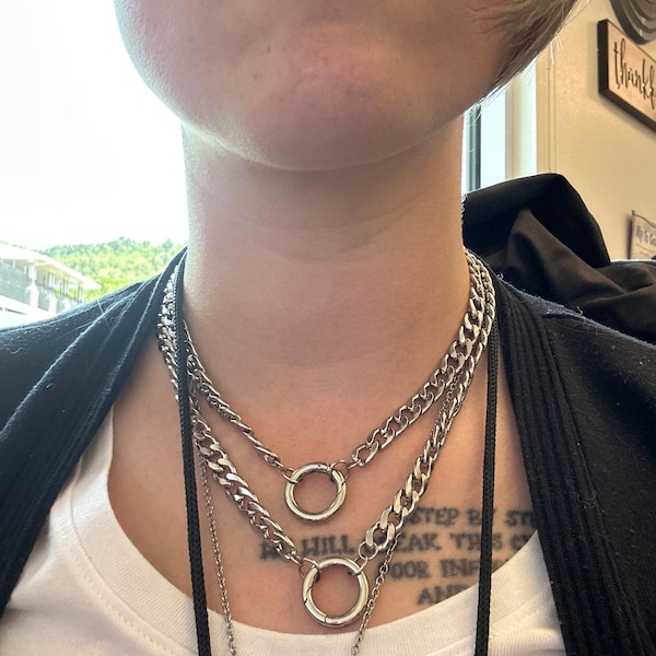 INFINITY Chunky Curb Chain Necklace for Women, Cuban Link Necklace Men ...