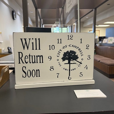 Business Sign, Will Return Clock Sign, Store Hour Sign, Custom Sign ...