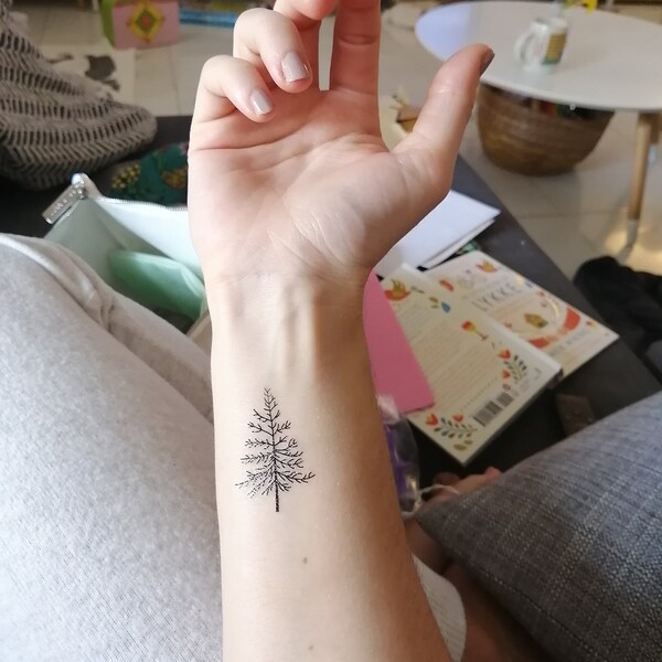 Pine Tree Temporary Tattoo (set of 3) - Etsy