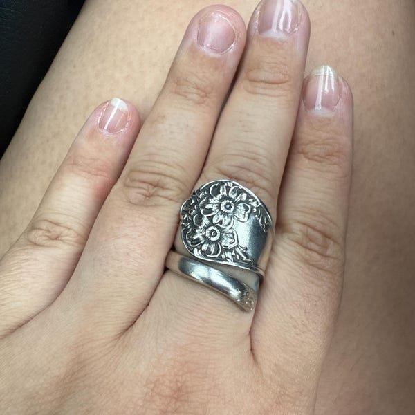 Vintage Gerber Wrap Around Spoon Ring Silverware Jewelry Silverplate ...