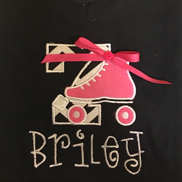 197 Roller Skate Machine Embroidery Applique Design - Etsy