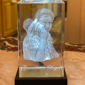 3D Block Crystal Laser Engraved With Your Custom Photo by | Etsy