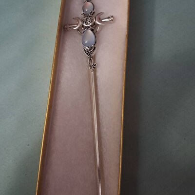 The Lilith Hair Dagger, Witch Hair Stick, Witch Hair Sword, With Athame ...