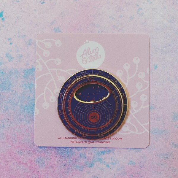 Blue Mini Planisphere Spinning Enamel Pin - Etsy