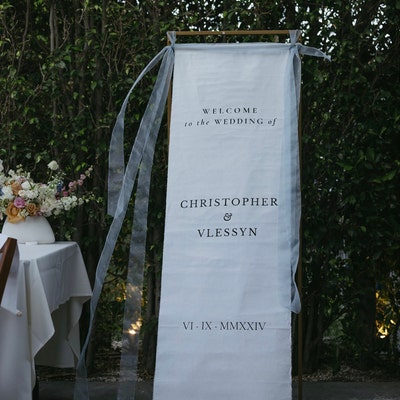 Long Linen Welcome Sign, Wedding Welcome Sign, Wedding Signs, Wedding ...
