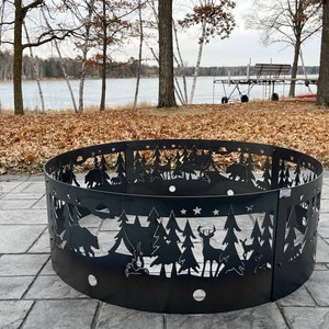 Personalized Retro Camper Fire Pit Ring, 12 Tall, Heavy Duty, Camping ...