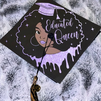 Educated Queen Graduation Cap Topper, Black Queen Grad Cap Topper ...