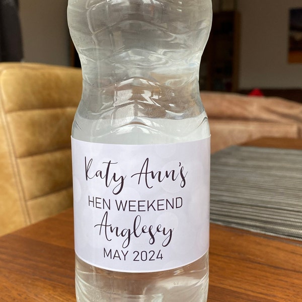 Hen Do Survival Kit Water Bottle Labels, Personalised , Personalized ...
