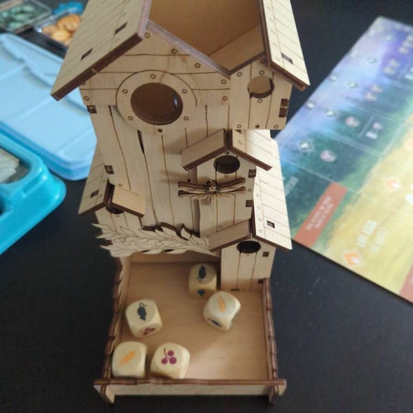 Dice Tower Bird Song for Wingspan Board Game, Wooden Bird Feeder, Dice ...