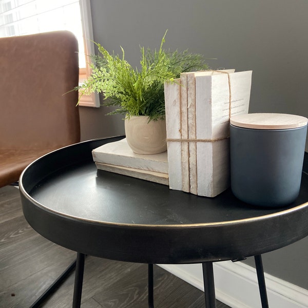 Mid-century Modern Stacked Books | Book Decor | Boho Decor | Book Stack ...