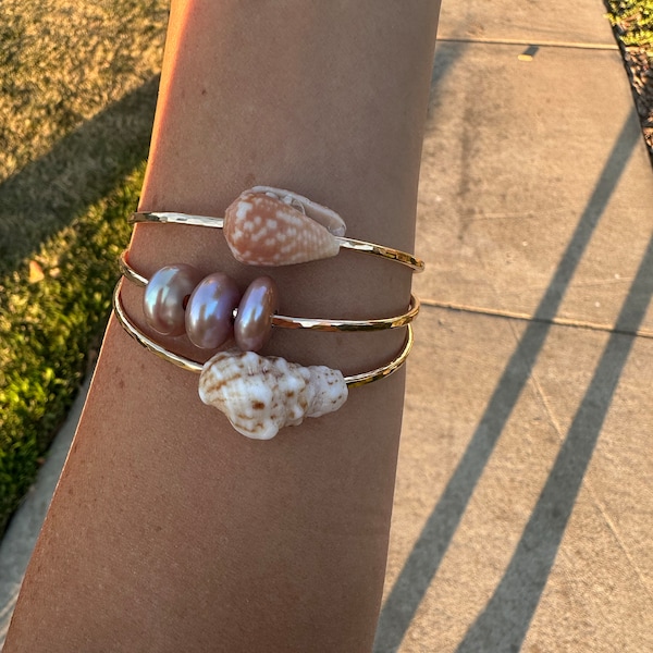 Custom Gold Hawaiian Shell Bangle, Shell Bangles, Made in Hawaii, Gifts ...