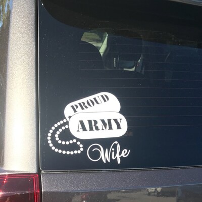 Set 2 Pieces Proud Army Wife Sticker Decals 20 Colors to - Etsy