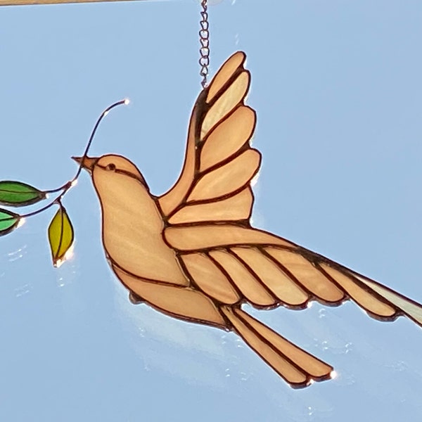 Dove Stained Glass Bird Suncatcher Ukrainian Ts Peace Stained Glass Window Hangings Stained