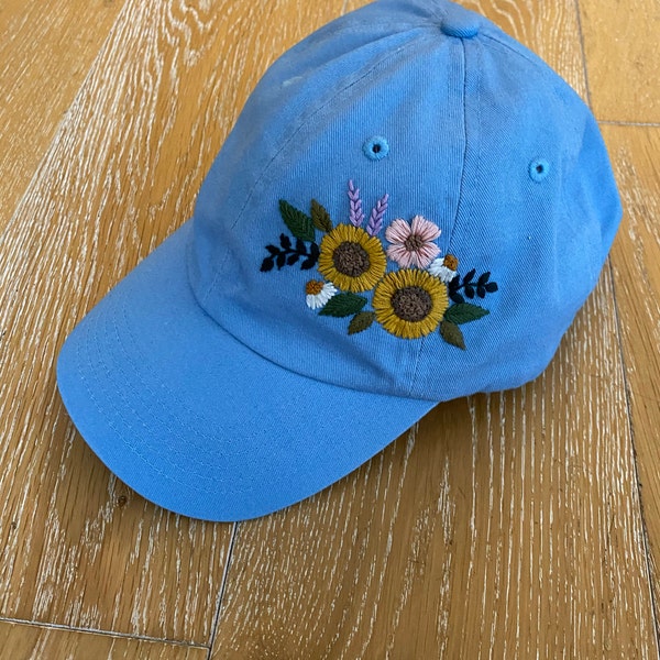 DIY Embroidered Hat Kit: Spring Flowers - Etsy