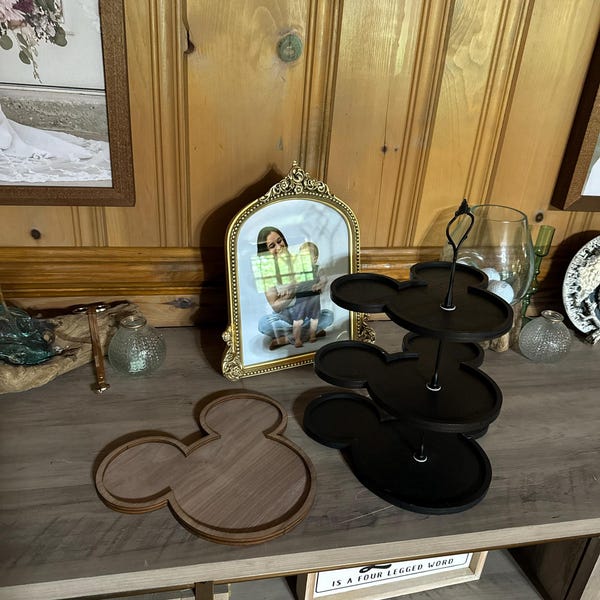 L@@KEY Mickey Mouse Wooden 3 Tier Tray Great for Baby Shower ...