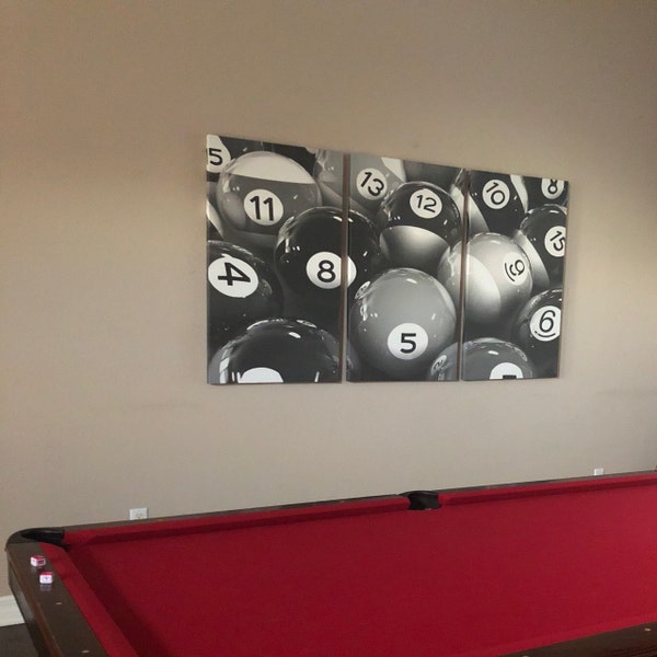 Billiards Wall Art, Billiards Balls Canvas Print, Game Room Decor ...