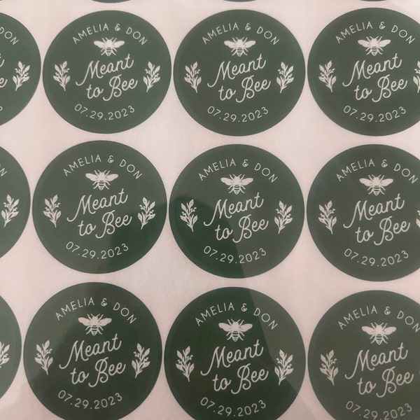 Meant to Bee Sticker, Honey Jar Favor Stickers or Seed Packet Labels ...