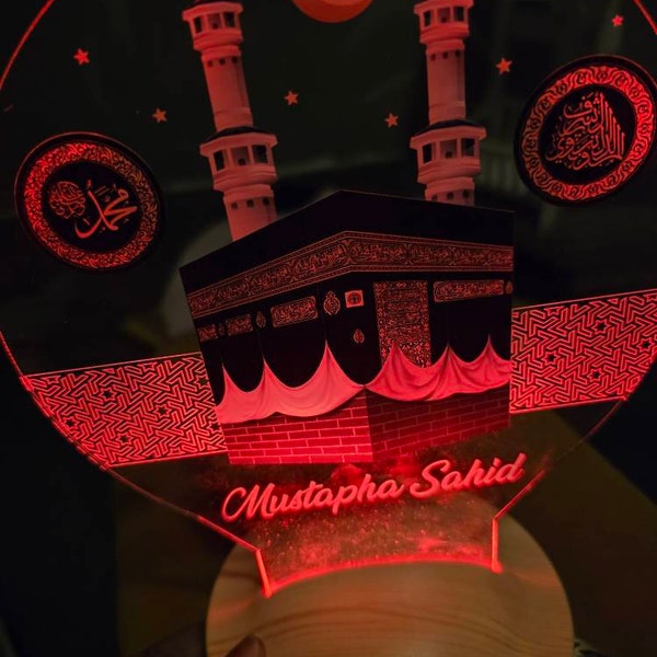 Kaaba With Name Night Lamp, İslamic Room Decor, Gift for Muslim Friend ...