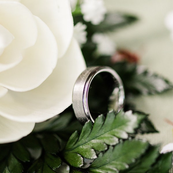 Racing Flag Ring, Checkered Flag Ring, Blue Tungsten Band With Flat ...