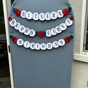 3D Berry First Birthday Custom Name Strawberry Smash Cake Topper One ...