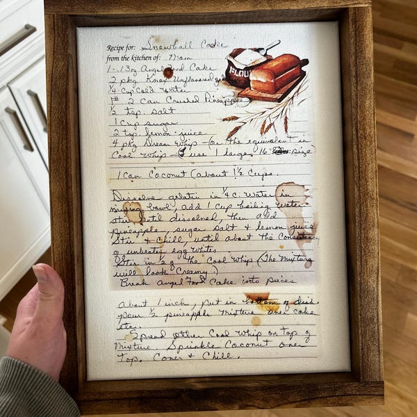 Handwriting Printed on Canvas — Framed, Unframed, or Rope Board Option ...