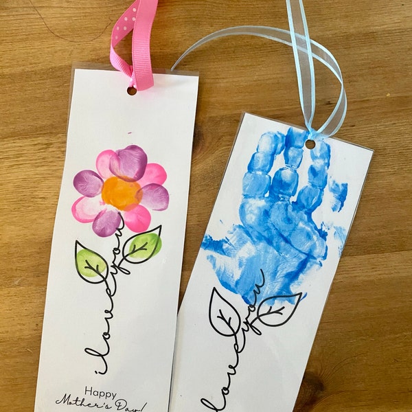 Mother's Day Bookmark Printable, Mother's Day Handprint, Baby Handprint ...