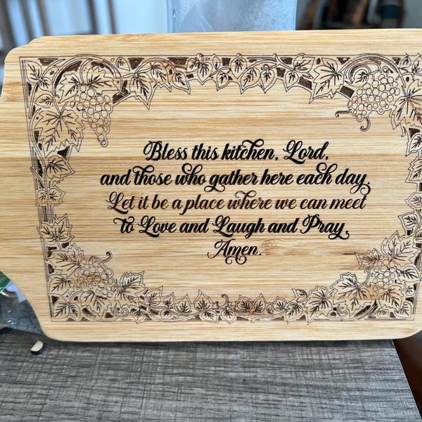 Kitchen Prayer Cutting Board SVG: Vintage Laser Engraving File - Etsy