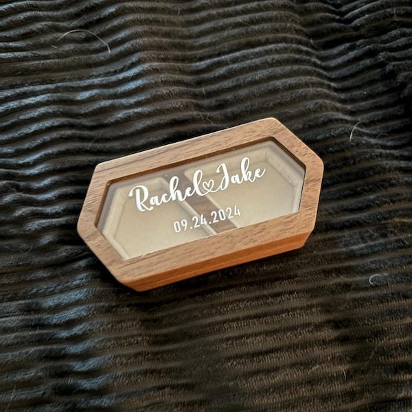 Custom Wood Ring Box, Personalized Wedding Ring Box, Acrylic Ring Box ...