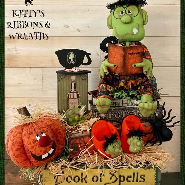 Primitive Hand-crafted Sitting Frog Doll With Slippers and Book Doll ...