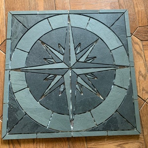Handcrafted Porcelain Tile Classic Compass Rose Mosaic Medallion Made ...