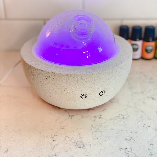 Luna | Glass Dome & White Speckled Concrete Diffuser | Essential Oil ...