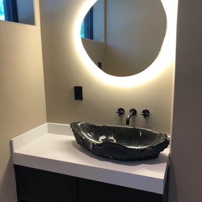 Lighted Wavy Floor Mirror, Funky Standing Mirror, Led Full Length ...